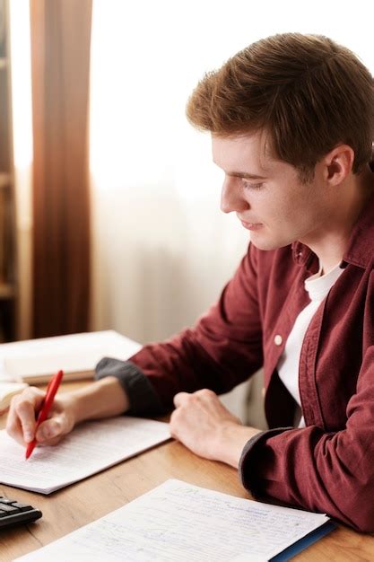 Free Photo Medium Shot Man Correcting Grammar Mistakes