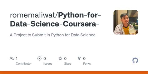 Github Jrmaliwatpython For Data Science Coursera A Project To Submit In Python For Data Science