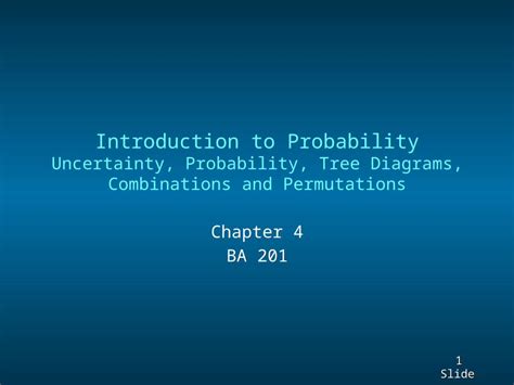 PPTX Slide Introduction To Probability Uncertainty Probability Tree Diagrams