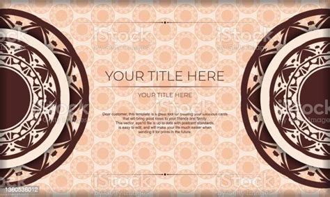 고급 빈티지 장식품과 로고와 텍스트를위한 장소베이지 배경 그리스 장식이 있는 엽서 디자인 그리기에 대한 스톡 벡터 아트 및 기타 이미지 Istock