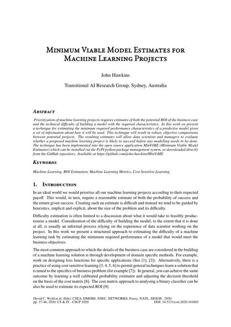 Pdf Minimum Viable Model Estimates For Machine Learning Projects