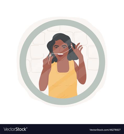 Flossing Isolated Cartoon Royalty Free Vector Image