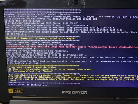 Clonezilla Error The Directory For This Inputted Image Does Not Exist