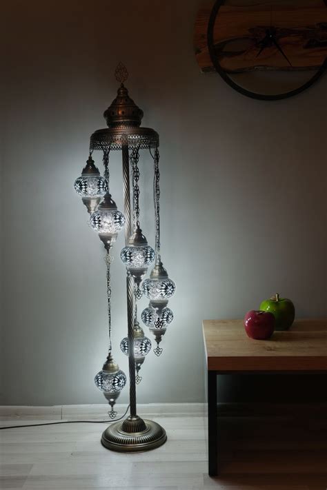 Asylove 7 Küreli Lambader Mozaik Türk Lambası Geleneksel Osmanlı Ev Dekorasyonu 150 X 46 Cm