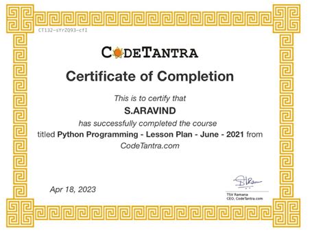 Aravind S On Linkedin Codetantra Python Certification Codingjourney