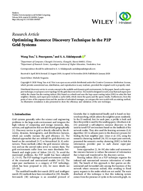 pdf optimizing resource discovery technique in the p2p grid systems