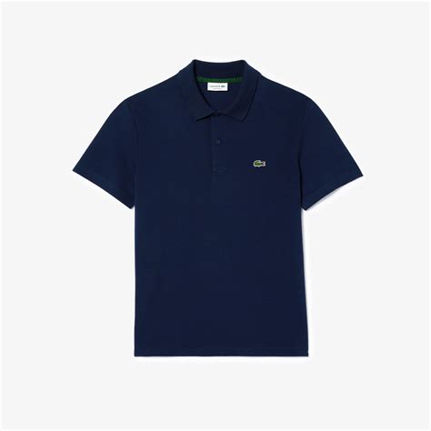 Lacoste Navy Short Sleeves Regular Fit Stretch Organic Cotton Polo For