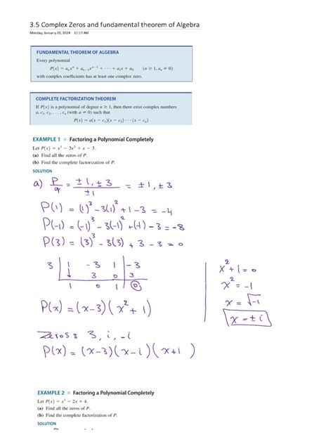 3 5 Complex Zeros And Fundamental Theorem Pdf