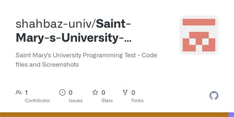 GitHub Shahbaz Univ Saint Mary S University Programming Test Saint