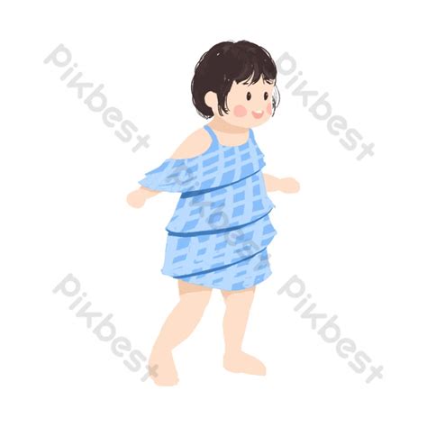 손으로 그린 만화 귀여운 소녀 일러스트 Png Psd 무료 다운로드 Pikbest