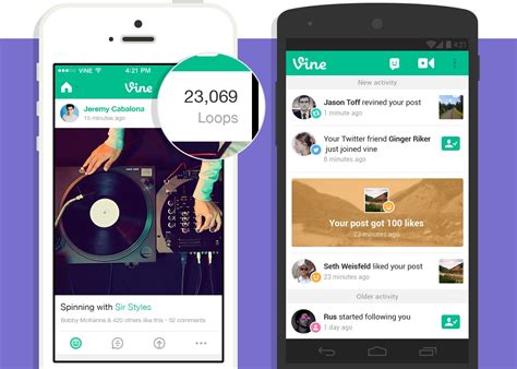 new vine update includes loop counts app redesign android community