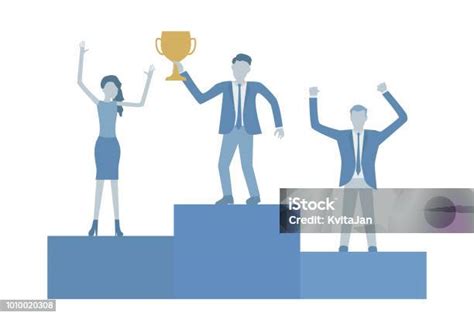 비즈니스의 성공을 축 하 하는 연단에 평면 디자인 벡터입니다 1위에 대한 스톡 벡터 아트 및 기타 이미지 1위 3 명 개념 Istock