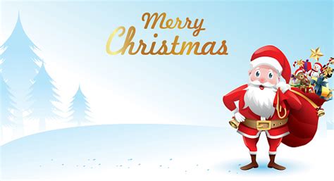 기쁜 성 탄과 행복 한 새 Yearsanta 클로스 크리스마스 눈 장면에서 선물의 자루와 물결치는 벡터 일러스트 레이 션 카드 포스터 가로 배너 가방에 대한 스톡 벡터 아트