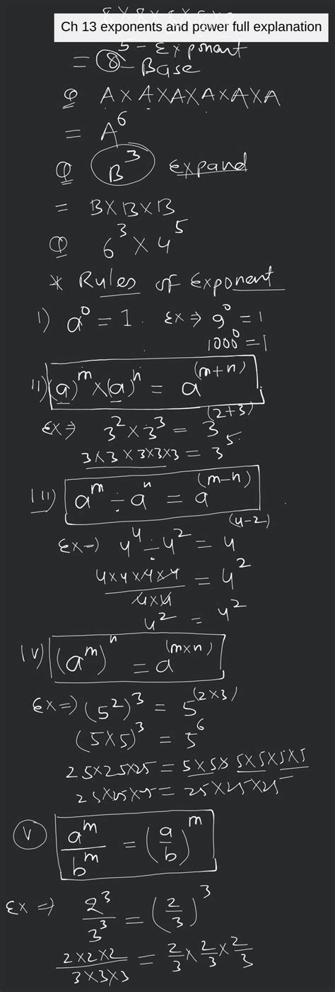 Ch 13 Exponents And Power Full Explanation Filo