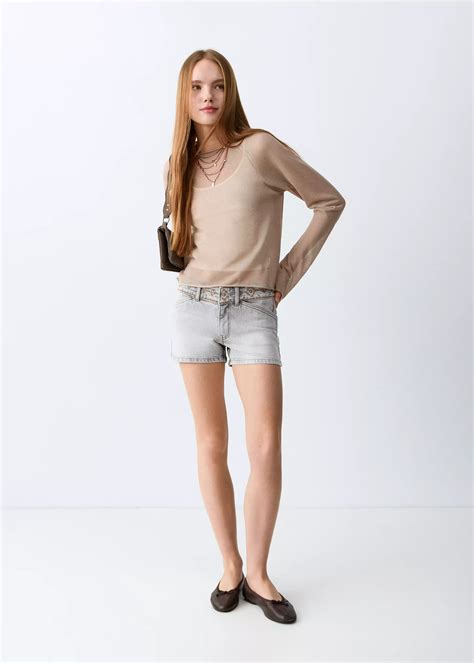 Mini Shorts With Embroidered Details Teen Mango Usa