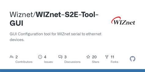 Github Wiznetwiznet S2e Tool Gui Gui Configuration Tool For Wiznet Serial To Ethernet Devices