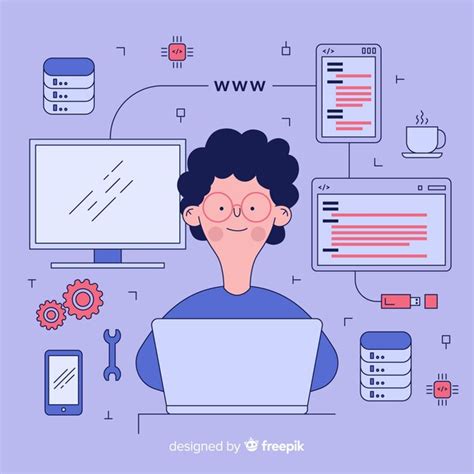 Free Vector Flat Computer Engineering Concept