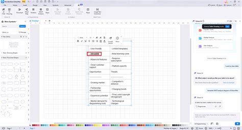 ai table create a table chart with ai