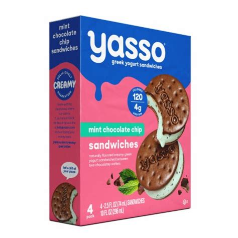 Yasso Mint Chocolate Chip Frozen Greek Yogurt Sandwiches 4 Ct Fred Meyer