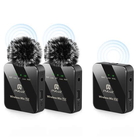 One Trigger Two Wireless Microphone Clip On Mic 10m Transmission Rang Intelligent Noise