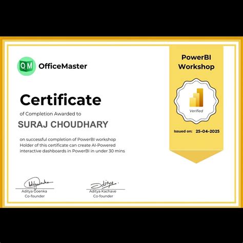 Powerbi Dataanalytics Officemaster Certification Learningjourney… Suraj Choudhary