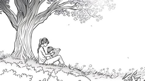 Girl Tree Drawing Pictures