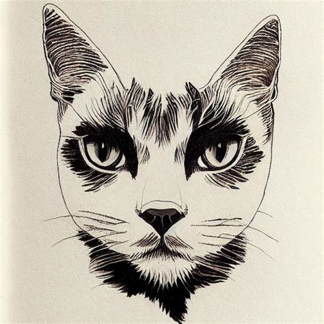Premium AI Image There Is A Drawing Of A Cat With A Mustache On Its Head Generative Ai