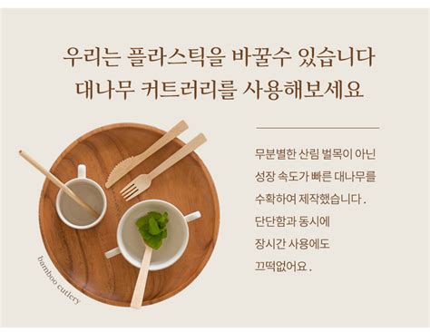 친환경 일회용품 대나무 나이프 배달용 벌크 100개 칼렛스토어