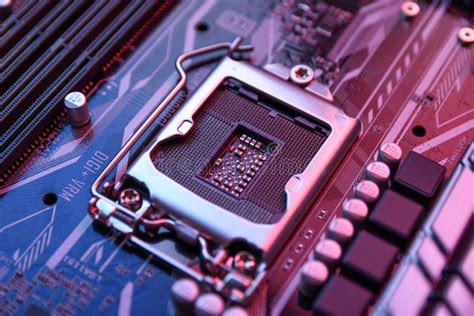Socket De Procesador Central De Computadora En La Motherboard Y