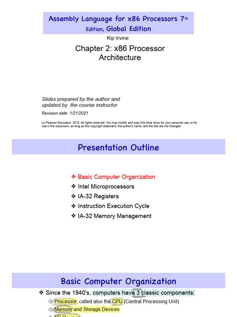 Chapter 2 X86 Processor Architecture Pdf Central Processing Unit