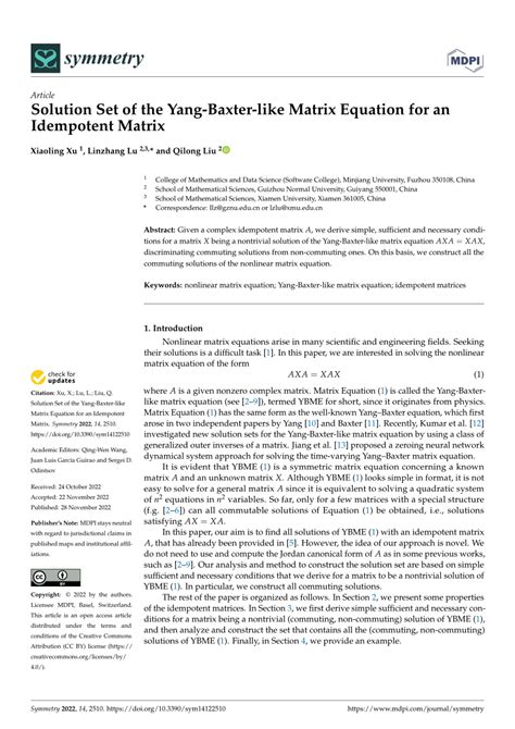 Pdf Solution Set Of The Yang Baxter Like Matrix Equation For An