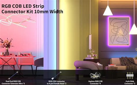 PAUTIX RGB COB LED Strip Connector Set Included Pin Connector
