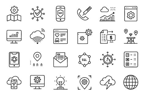 Premium Vector Technology And Business Icon Set Vector Illustration Outline Style Icons