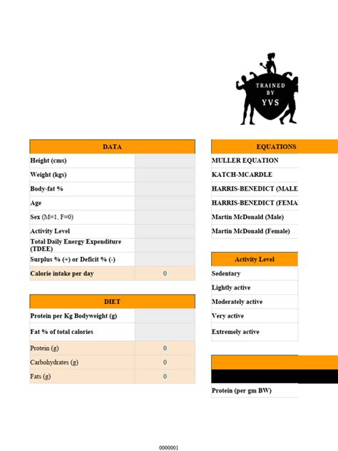 Tdee Macros Calculator 6 9 Pdf Calorie Management Of Obesity
