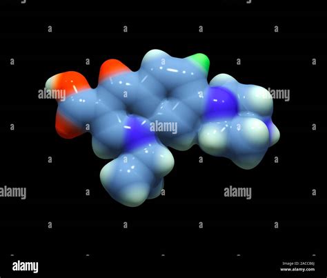 Ciprofloxacin Antibiotic Molecule Computer Model Of A Molecule Of Ciprofloxacin A Broad