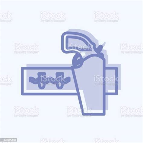 아이콘 총 벨트 와일드 웨스트 기호에 적합합니다 두 가지 톤 스타일 편집 가능한 간단한 디자인 디자인 템플릿 벡터 간단한 기호