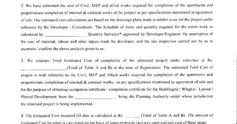 Rera Form 2 Structural Engineers Certificate For Withdrawal From