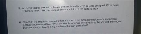 solved an open topped box with a length of three times its