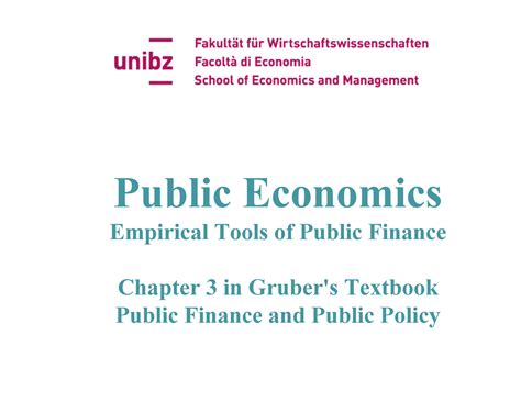 Class 3 Empirical Methods Public Economics Empirical Tools Of Public