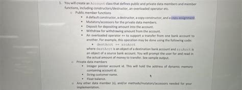 Solved 1 You Will Create An Account Class That Defines