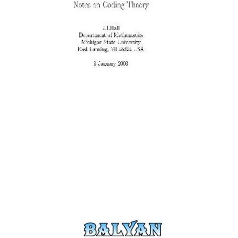 خرید و قیمت دانلود کتاب Notes On Coding Theory ترب