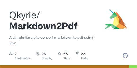github qkyrie markdown2pdf a simple library to convert markdown to
