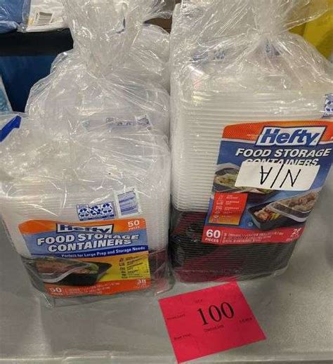 8 Packs Of Hefty Food Storage Containers Earls Auction Company