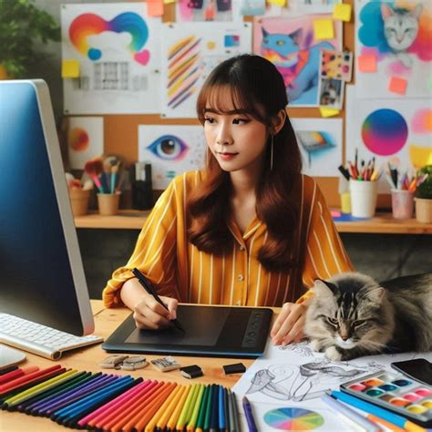 Elegant Female Professional Graphics Designer Highquality Image