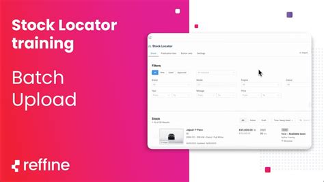 Stock Locator Training Batch Upload Youtube
