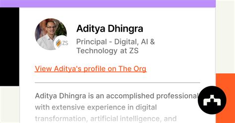 Aditya Dhingra Principal Digital Ai And Technology At Zs The Org