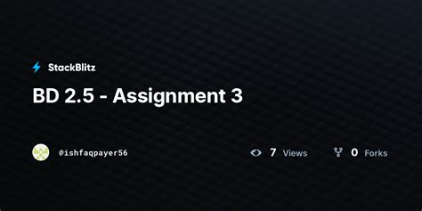 Bd 25 Assignment 3 Stackblitz