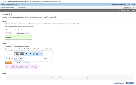 Solved Calculate Kcat KM For The Enzyme Reaction Express Chegg Com