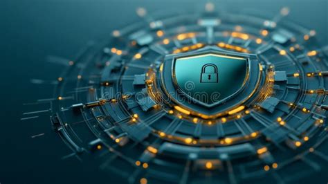 Advanced Network Of Glowing Blue Cybersecurity Shields Interconnected By Digital Nodes