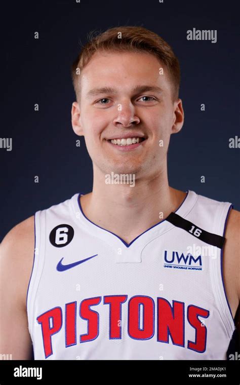 Detroit Pistons Buddy Boeheim Poses During The Nba Basketball Teams Media Day In Detroit